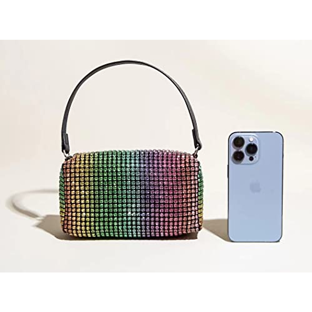 Crystal Cross Body Bags for Women Rhinestone Evening Purse Wedding Bags with Chain Prom Clutch Evening Bag Party Shoulder Bag (Colorful)