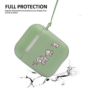 LuGeKe Compatible with Airpods 1&2 Soft Silicone Animals Case,Luxury Funny Cool Stylish Elephant Designer Cute Cover for Girls Boys Kids Teens Men Air pods (Support Wireless Charge,Elephant Flag)