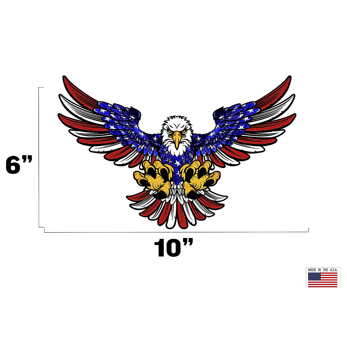 Rogue River Tactical Large 10"x6" American Eagle USA Flag Car Decal Window Die Cut Patriotic Auto Bumper Sticker Vinyl Decal for Car Truck RV SUV Boat Support US Military