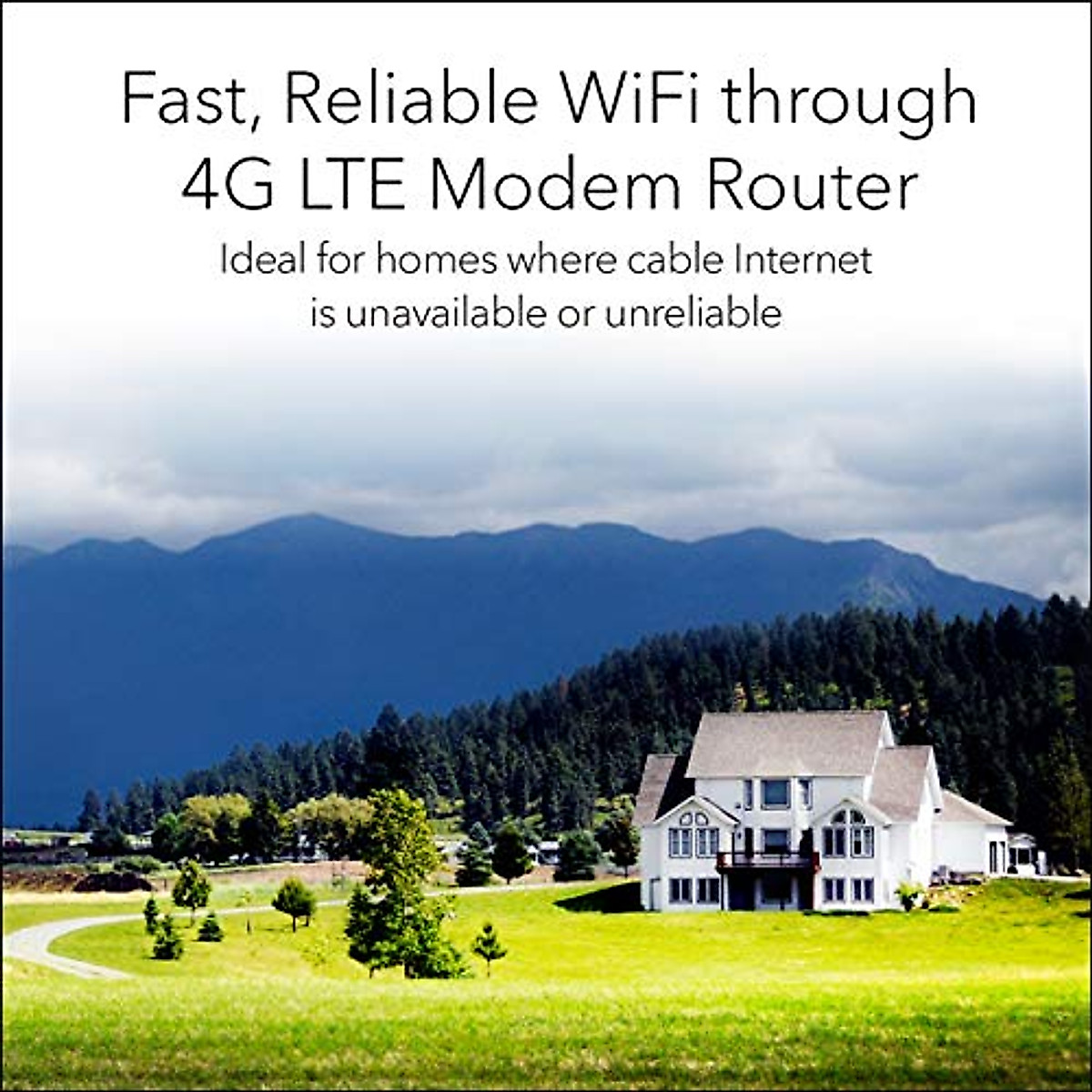 NETGEAR Orbi 4G LTE Mesh WiFi Router (LBR20) | For Home Internet or Hotspot | Certified with AT&T, T-Mobile & Verizon | Coverage up to 2,000 sq. ft., 25 devices | AC2200 WiFi (up to 2.2Gbps)