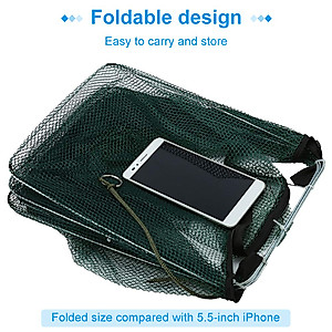 Fishing Bait Foldable Net Trap 6/12 Holes Portable Bait Traps Fishing Net Trap Automatic Fishing Net Shrimp Cage Nylon Crab Fish Trap Cast (6 Holes)