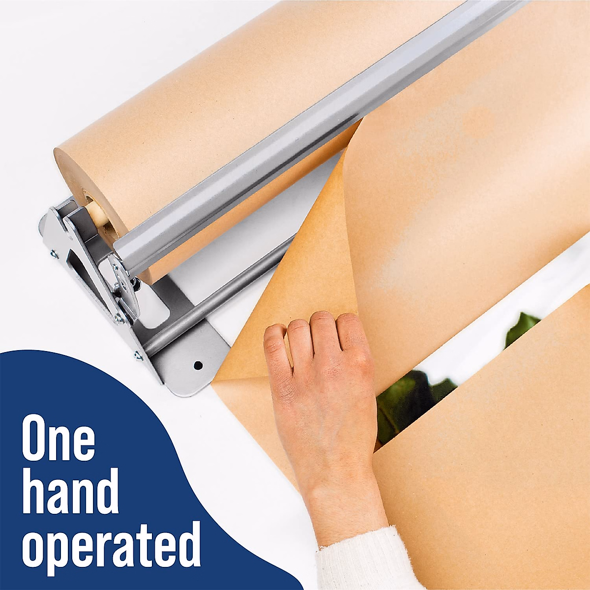 DIY Crew 18 Inch Paper Roll Dispenser and Cutter - Heavy-Duty Wall Mountable, Non Slip Tabletop - Kraft, Freezer, Butcher Paper - Up to 1000ft Rolls