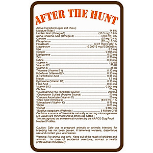 After The Hunt All You Need Complete Dog Multivitamin - Daily Vitamins for Skin & Coat Hip & Joint Digestion & Immune System - Glucosamine Omega 3 6 9 & Probiotics - 120 ct