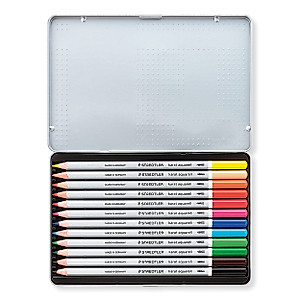 Staedtler Karat Aquarell Premium Watercolor Pencils, Set of 12 Colors (125M12)