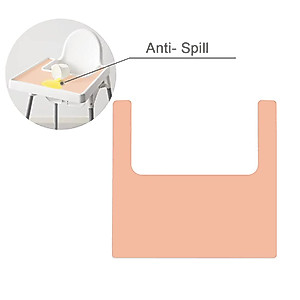 Baby High Chair Placemat for Antilop High Chair, Silicone Mat for Antilop Baby High Chair Tray Accessories, Finger Foods Placemat for Toddler and Babies Girls… (Peach)