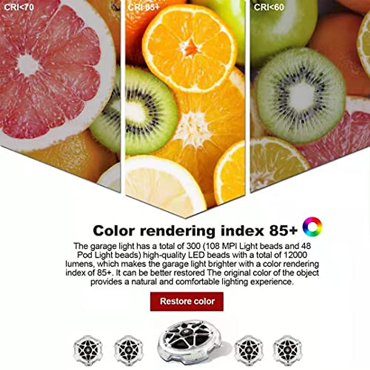 PINSAI LED Garage Light,Super Bright Screw in Aluminium E26/E27 Ceiling Shop Lamp, 120W High Lumen Multi Point Illumination Basement Bulb Fixture,Commercial Bay Lighting for Workshop, Atti