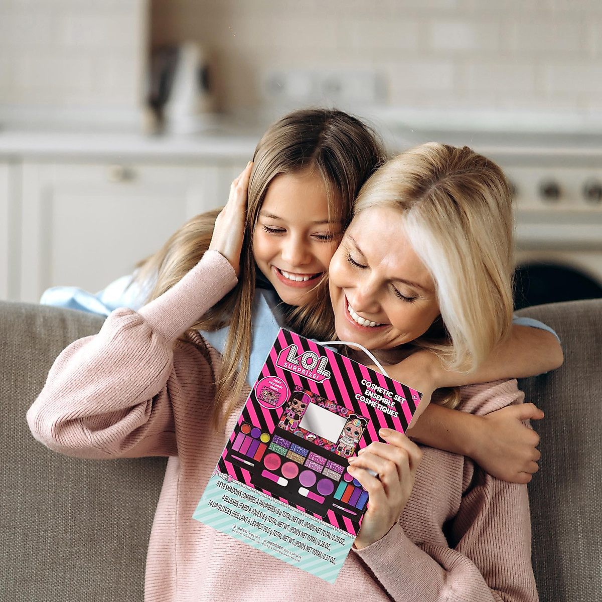 Townley Girl L.O.L. Surprise 30 Pcs Cosmetic Compact Set Includes Mirror, 14 Lip glosses, 8 Eye Shadow, 4 Blushes & 4 Brushes Safe & Non-Toxic Colorful Portable Foldable Makeup Beauty Kit for Girls