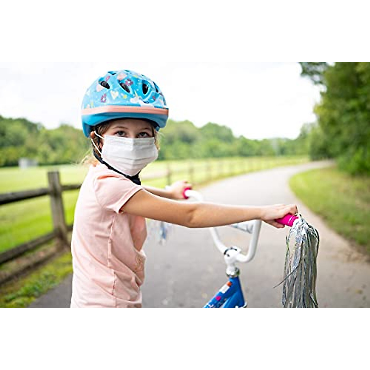 United Sewing Automation MADE IN USA - Disposable Kids/Youth Face Masks - 3-ply - 50ct - White - Adjustable Fit