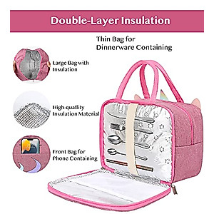 Insulated Lunch Box Bag for Kids, Reusable Durable Lightweight Lunch Bag for Girls Boys, Keep Food Cold/Warm, Unicorn