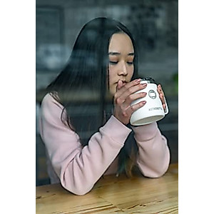 Triple Insulated Stainless Steel Coffee Mug, Vacuum Insulated with sipping Lid, Double Walled, Thermos Mug, AstroBottle/Astro Bottle (14 oz Supernova White)