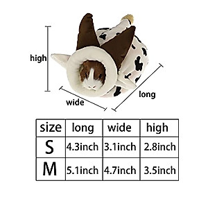 Toysructin Guinea Pig Cuddle Cave Hideout, Mini Hamster Bed Soft Warm Rat House Nest with Washable Pad, Cute Small Animal Pet Habitat Cozy Hamster Sleeping Nest for Chinchilla Ferrets Hamsters