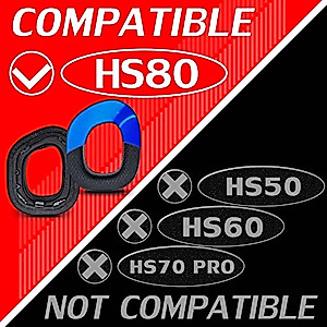 HS80 Cooling Gel Ear Pads Compatible with HS80 Headset I Thicker Enhanced Memory Foam with Breathable Mesh by DIMOST
