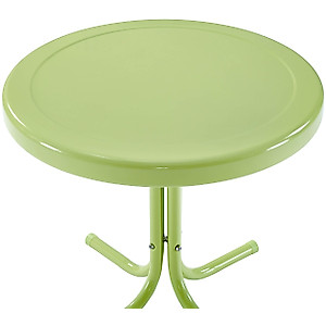 Crosley Furniture Griffith Weather Resistant Retro Metal Outdoor Side Table for Patio, Deck, Porch, Key Lime