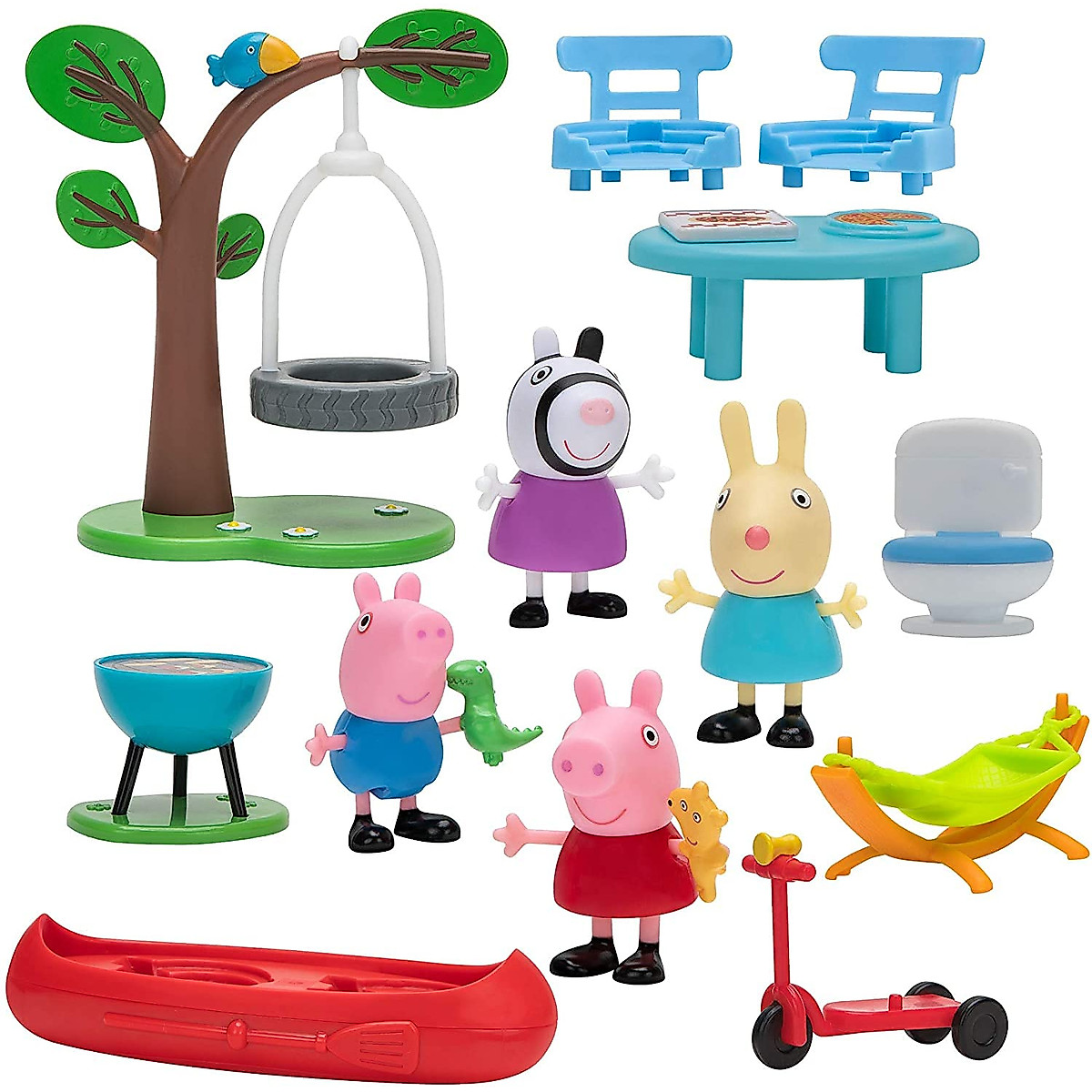 Peppa Pig Pop n’ Playhouse & Play n’ Go Campervan Combo Pack Playset, 15 Pieces - Includes 4 Character Toy Figures Plus Accessories - Toy Gift for Kids - Ages 2+