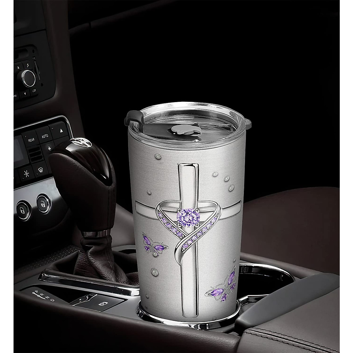 64HYDRO 20oz Christian Gifts for Women, Mom, Friends, Valentines Day Gifts for Her Religious Gifts for Women Printed Jewelry Butterfly Faith I Can Only Imagine Tumbler Cup, Travel Coffee Mug with Lid