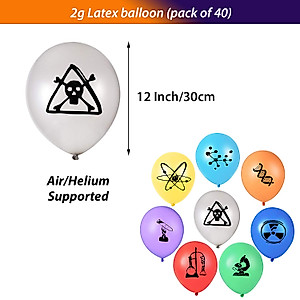 40 Pieces Science Party Balloons Science Themed Balloons Pi Symbol Balloons Latex Birthday Balloons for Holiday Celebrations Science Themed Party Happy Pi Day Party Supplies (Science Themed)