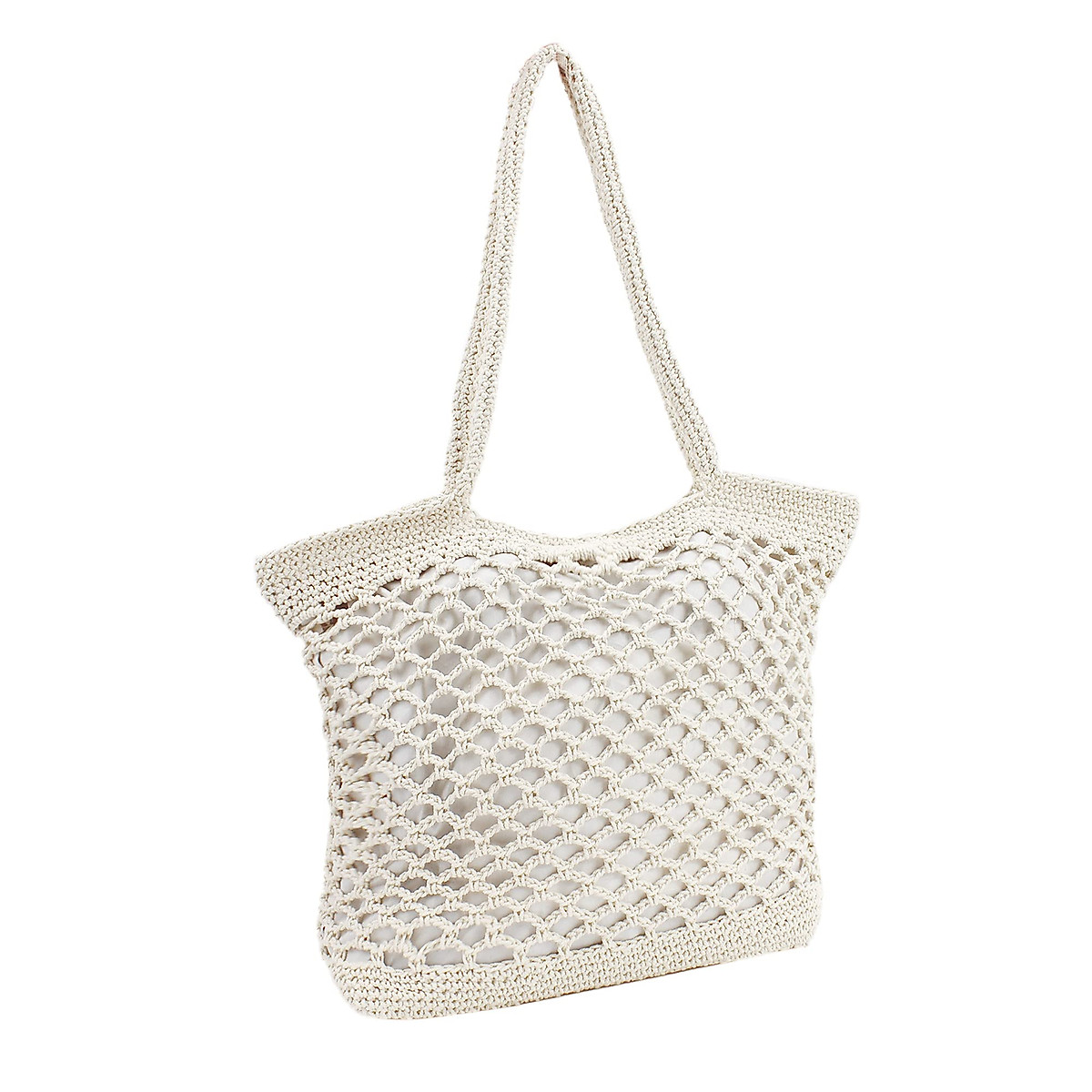 Felice Ann Large Cotton Woven Handbag Top-handle Bag Beach Boho Bag