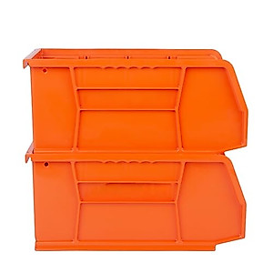 Hudson Exchange 11" x 5-1/2" x 5" (12 Pack) Plastic Stackable Storage Bin and Hanging Container, Orange