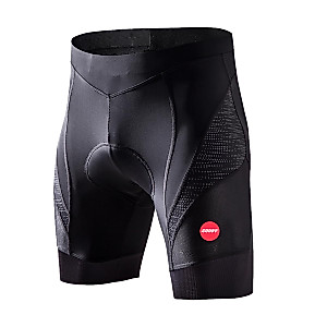 Eco-daily Men's Cycling Shorts Padded Bicycle Riding Half Pants Bike Biking Cycle Tights (Reflective Print-black, Large)