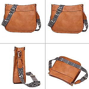 Women Shoulder Crossbody Bag Vintage Handbags Purse with Leopard Guitar Strap Medium Satchel Hobo Bag, Cow Pattern