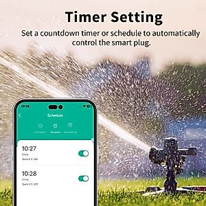 Minoston Outdoor Smart Plug WiFi Outlet Heavy Duty Plug-in Outlet, Remote Control, Waterproof, Compatible with Alexa Google Assistant, No Hub Required, Black(MP22W)