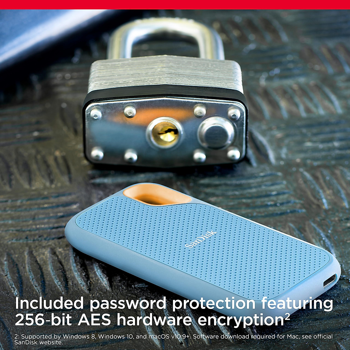 SanDisk 2TB Extreme Portable SSD - Up to 1050MB/s, USB-C, USB 3.2 Gen 2, IP65 Water and dust Resistance, Updated Firmware, Sky Blue - External Solid State Drive - SDSSDE61-2T00-G25B