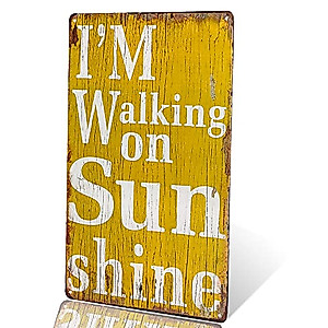 dingleiever-Metal Painting i Walking on Sunshine Garage Tin Sign, Bar, Home Decor, Man Cave