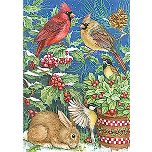 Toland Home Garden 119372 Winter Feast Winter Flag 12x18 Inch Double Sided Winter Garden Flag for Outdoor House Flag Yard Decoration