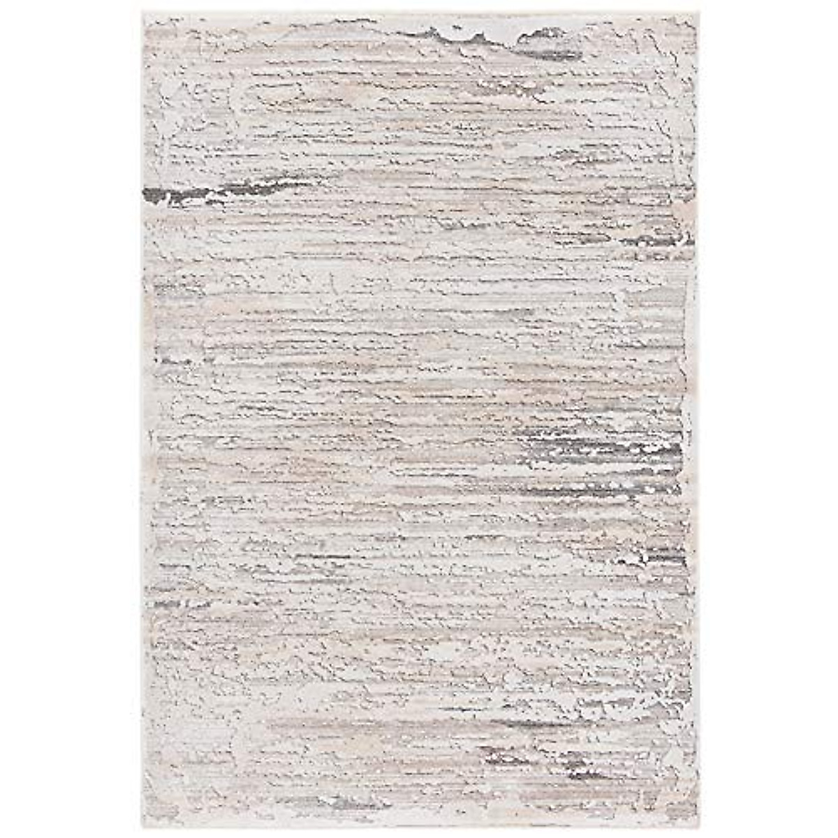 SAFAVIEH Mayflower Collection Area Rug - 6'7" Square, Beige & Grey, Modern Distressed Design, Non-Shedding & Easy Care, Ideal for High Traffic Areas in Living Room, Bedroom (MAY240B)