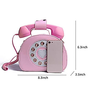 Oweisong Women Telephone Shaped Handbag and Purses Retro Phone Top-Handle Shoulder Bags Crossbody Totes