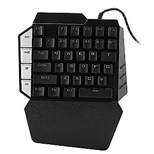 One-Handed Gaming Keyboard, 38 Keys Mechanical Numpad ​with LED Backlit, Gaming Keypad for PC Gamer, Wired USB Numeric Keypad, Portable Mini Number Pad