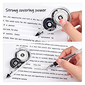 Unjoo Whiteout Correction Tape, Easy To Use Applicator for Instant Corrections Correct Wrong Writing At Any Time, For school, Office (12pack, 5M/196" x 0.2", Black)
