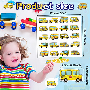 480 Pcs School Bus Stickers Cute School Bus Party Supplies Teachers Stickers for Kids Cartoon Transportation Stickers for Boys Toddler Teens DIY Art Toys Crafts School Classroom Students (Yellow)