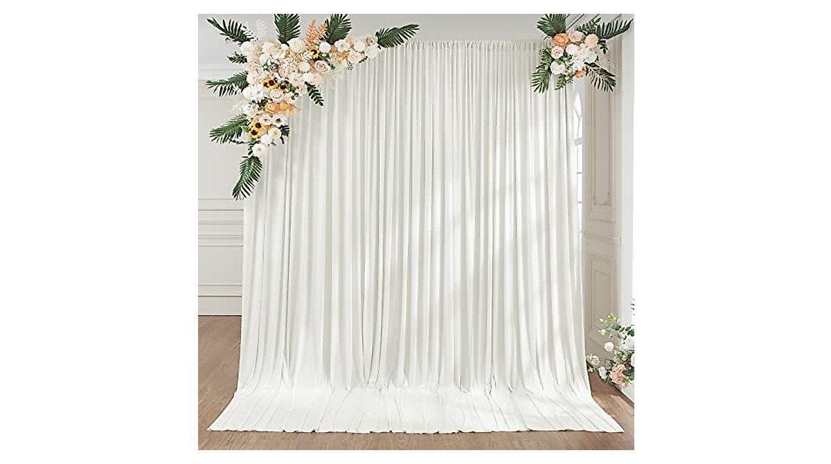 Elegant Ivory Backdrop Curtain - 10ft x 10ft Wrinkle-Free Fabric