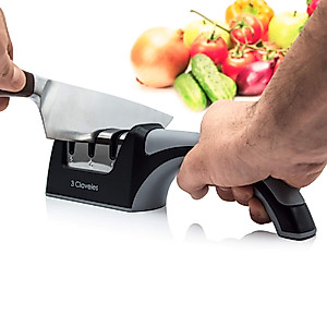 3 Nails Professional Knife Sharpeners Non-slip Base Sharp Stone Guided Disc with Diamond Coating Easy Grip, Plastic