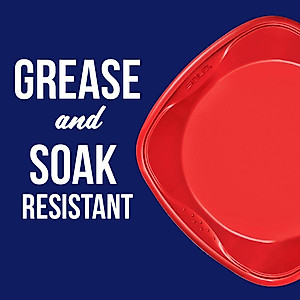 SOLO Cup Company Plastic Plates, Red Party 10in 30 CT Plates, (Pack of 4, 120 Count Total)