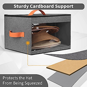 kushon Upgraded Hat Storage Box for Women & Men,Closet Hat Boxes Organizer Bag with Dustproof Lids,Cowboy Hat Box,Hat Carrier Case For Travel