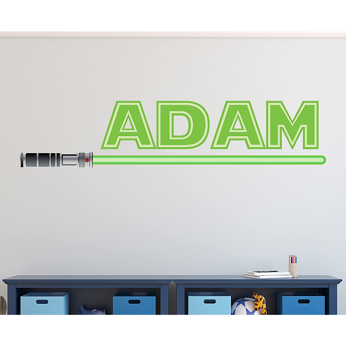 Kyle Cornhole Sword Custom Name Wall Decal - Wall Sticker - Blade Wall Decor Art Peel & Stick Vinyl Removable for Kids Green