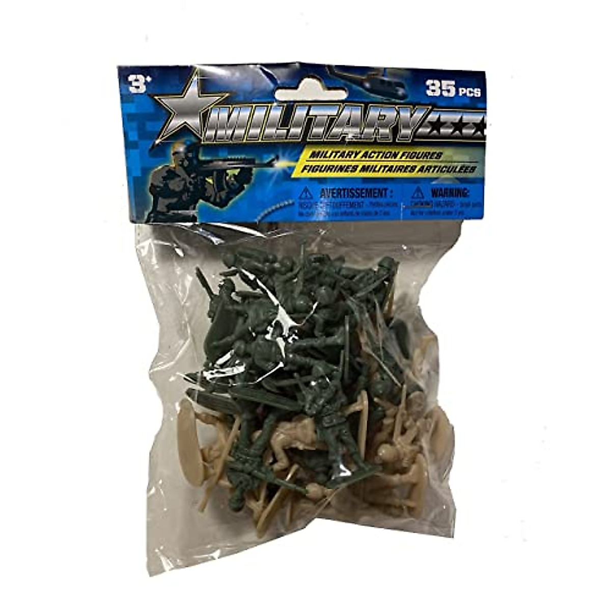 Army Men Action Figures - Green/Tan - 35 pcs