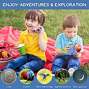 Andonstar AD122 Kids Microscope&Telescope Double Lens, Portable Handheld Microscope Binoculars, Digital Camera&Video Microscope Kit for Kids, 2" LCD Blue, Windows/Mac Compatible, SD Card Included