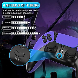 OUBANG Ymir Controller for PS4 Controller, Remote for Playstation 4 Controller with Turbo, Steam Gamepad Fits Elite PS4 Controller with Back Paddles, Scuf Controllers for PS4/PC/Pro/IOS/Android Purple