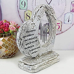 YLSMILE Pet Memorial Stones for Loss of Pet Gifts, Heart Shaped Paw Print Pet Memorial Gifts, Pet Grave Markers for Dog Memorial Gifts