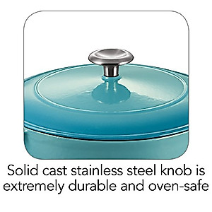 Tramontina Enameled Cast Iron Covered Dutch Oven 5.5-Quart Medium Blue, 80131/036DS