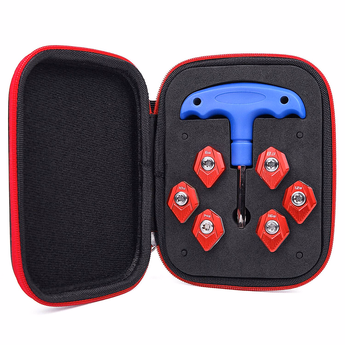 Gofotu 1 Set Aftermarket Golf Weight Tool Kit Fit Cobra SZ Speedzone Driver Red 6g,8g,10g,12g,14g,16g+Wrench+case
