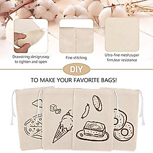 Chielor 50 Pieces Cotton Drawstring Bags, Reusable Muslin Bag Sachet Bag Gift Bag Jewelry Pouch for Wedding Party Home Supplies, Natural Unbleached Coffee/Spice/Tea/Herbs/Soup Bags (3 by 4 Inches)