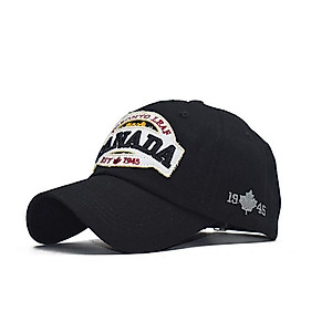 XibeiTrade Canada Maple Flag Cotton Baseball Cap for Men Women Sports Outdoor Sun Hat (Wine Red)