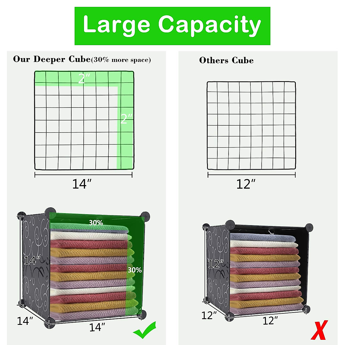 VINGLI 25 Cube Storage Organizer Closet Storage Shelves, DIY Wire Cube Modular Bookcase Storage, Plastic Closet Cabinet, Ideal for Living Room Bedroom, Home, Office