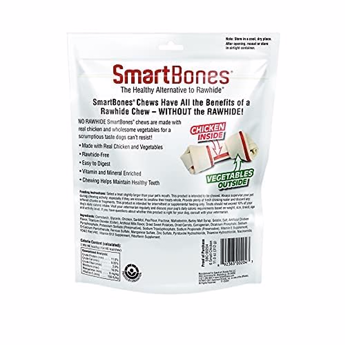 SmartBones Dog Chews, Treat Your Dog to Rawhide-Free Dog Bones, Made With Real Meat and Vegetables, 3 Large
