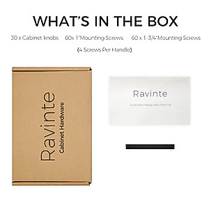 Ravinte 30 Pack Solid 3 Inch Center to Center Slim Square Bar Drawer Handles Kitchen Cabinet Handles Black Drawer Pulls Kitchen Cabinet Hardware Kitchen Handles Matte Black Cabinet Pulls