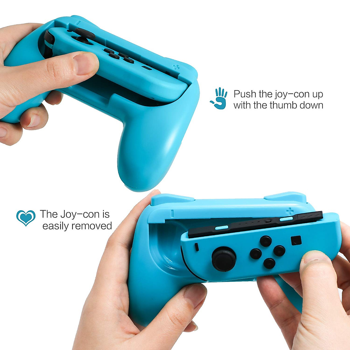 HEATFUN Switch Joy Con Grips, Comfortable Switch Joy Con Controller Grips - Blue and Red